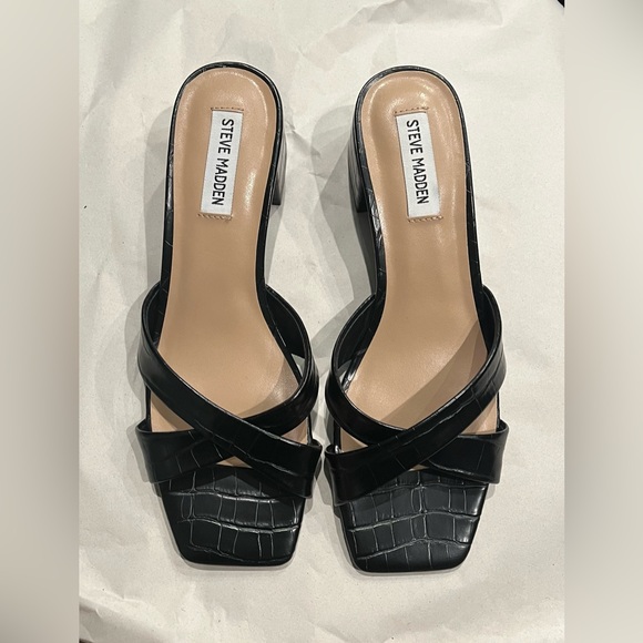 Steve Madden | Shoes | Steve Madden Croc Embossed Gaia Sandal | Poshmark